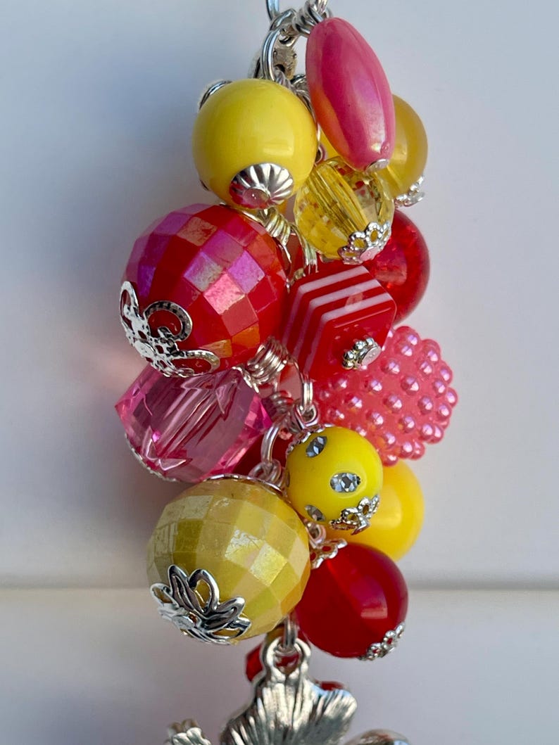 Car-mirror Charm for Rear View Decor • HIBISCUS • or Purse Bag Lanyard ...
