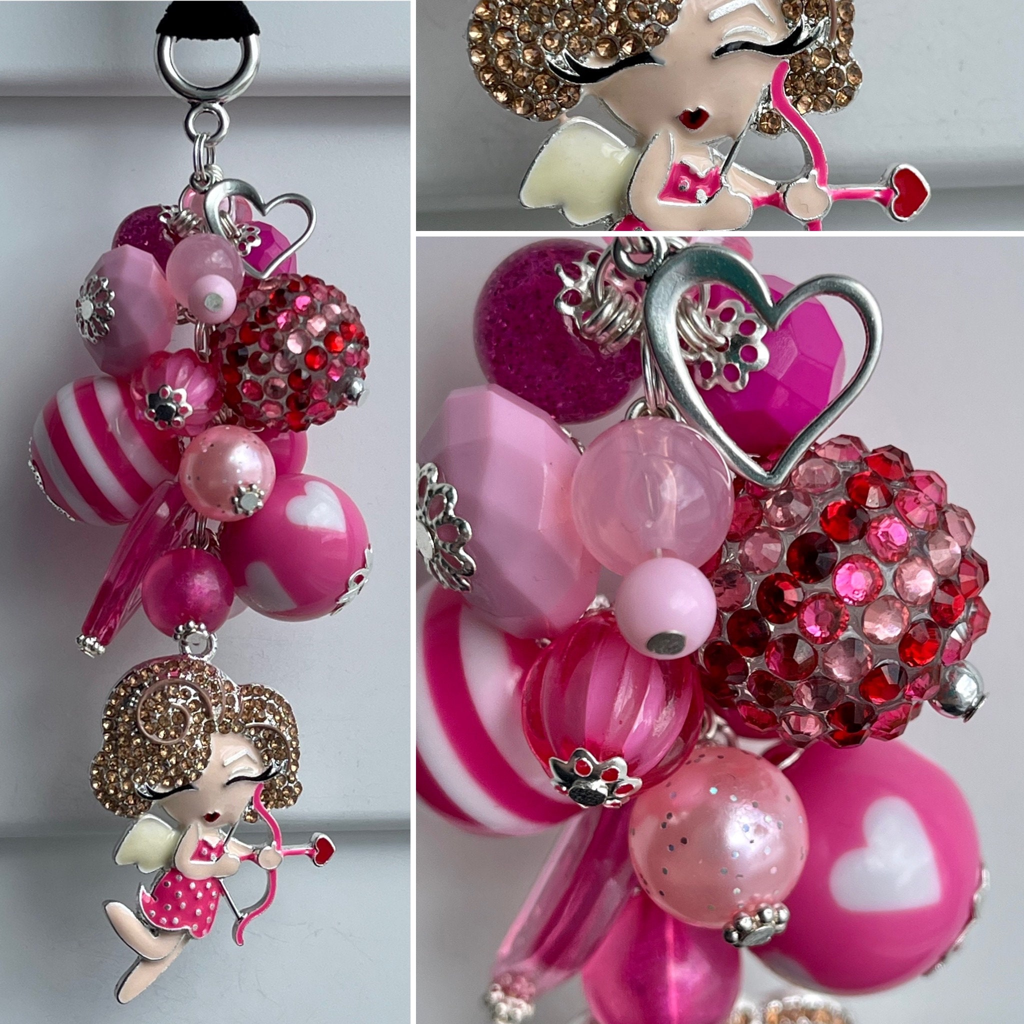 Car Mirror Charm HEART for Rear View Mirror or Clip for - Etsy