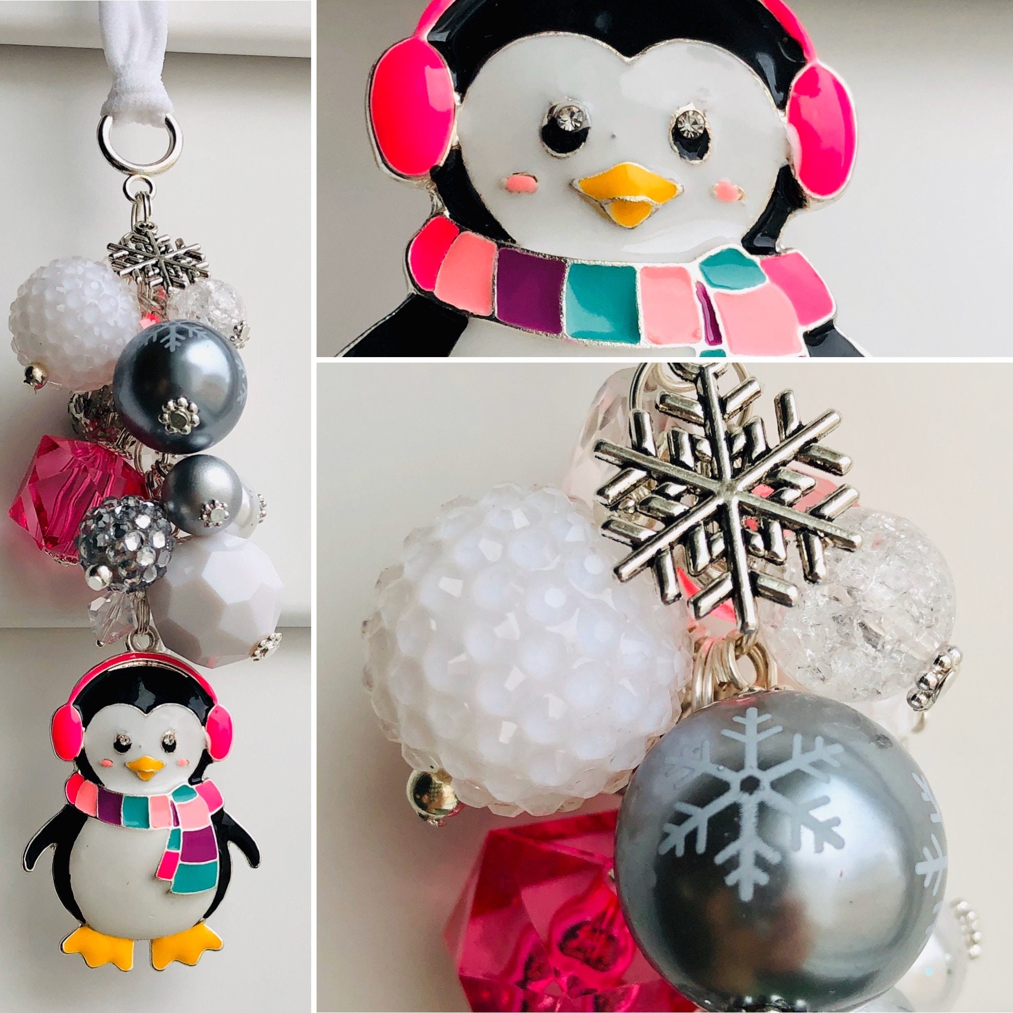 Car Mirror Charm PENGUIN for Rear View Mirror or Clip - Etsy