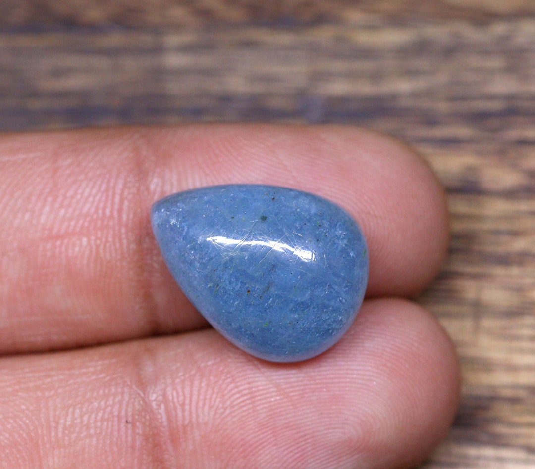 Pear Shape Gemstone 17.10 CRAT Natural Blue Aquamarine Cabochon ...