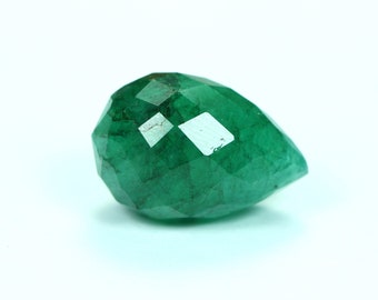 Emerald Pear Shaped Faceted Gemstone Teardrop Cut Emerald Gem Rich ...