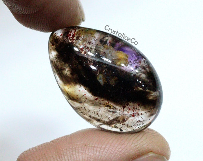 Super 7 Gemstone, Super Seven Cabochon, Super 7 Gemstone, 28x18x8 MM ...