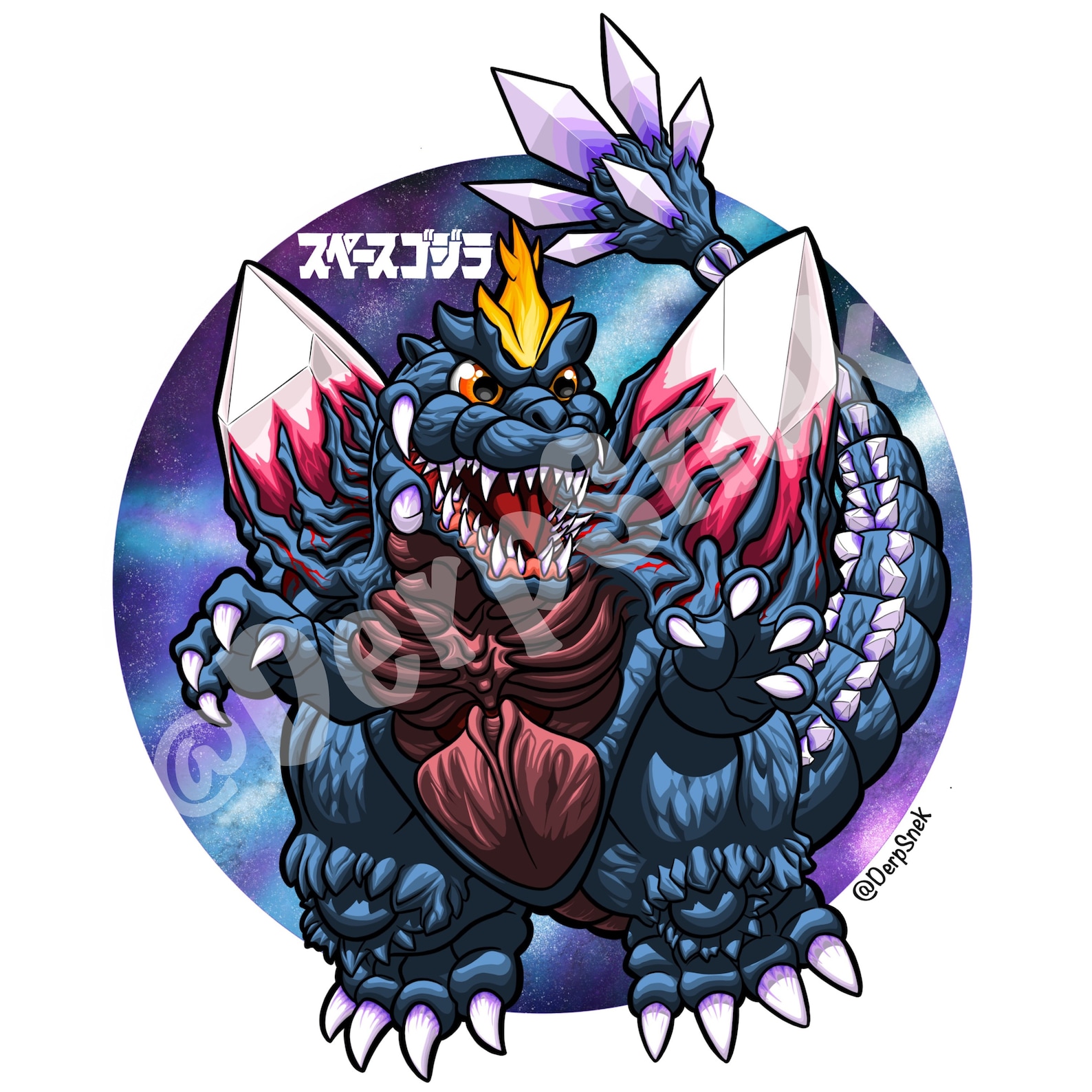 Chibi Kaiju 2 Spacegodzilla Sticker - Etsy UK