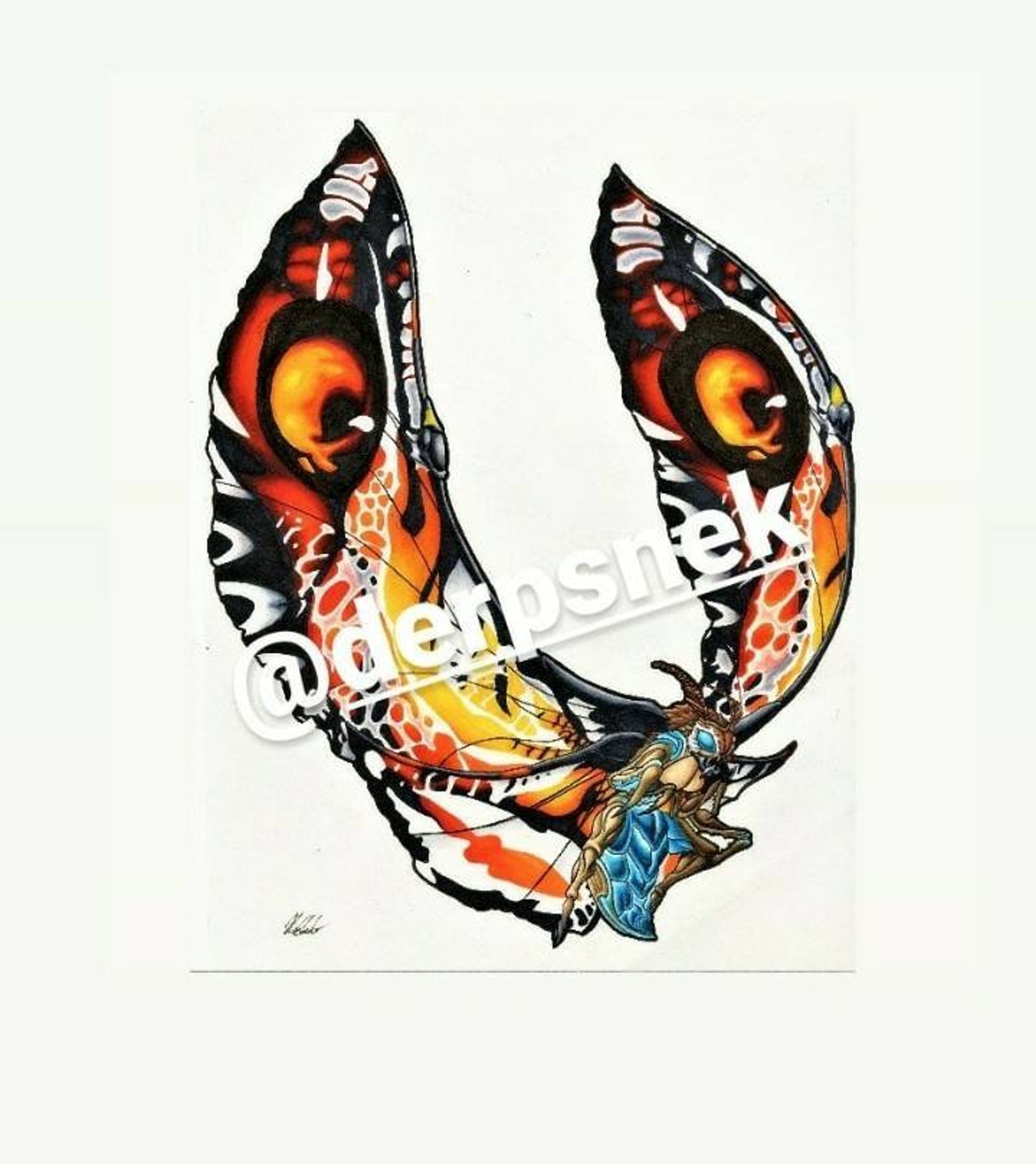 Mothra 2019 Drawing original | Etsy