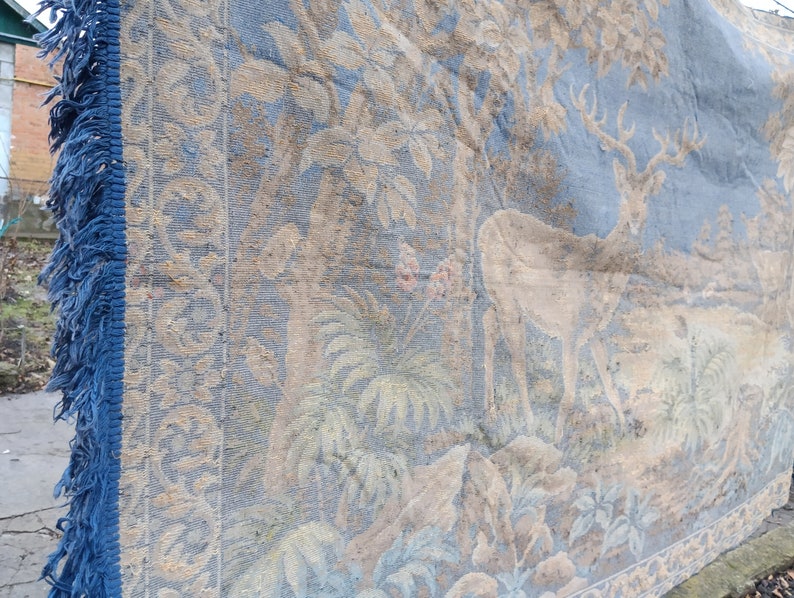 Vintage Soviet Plush Wall Carpet Rug Primitive Rustic Gobelin Tapestry ...