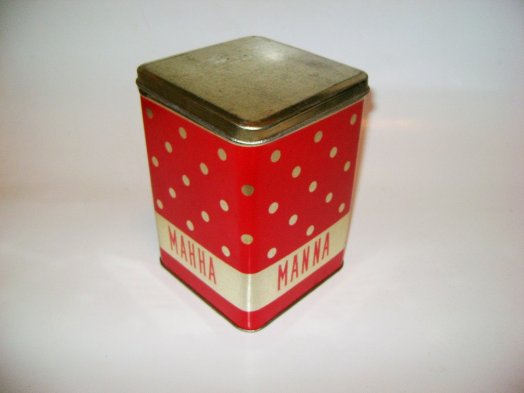 Vintage Soviet Newer Used Tin Steel Can Container for Storing Cereals ...