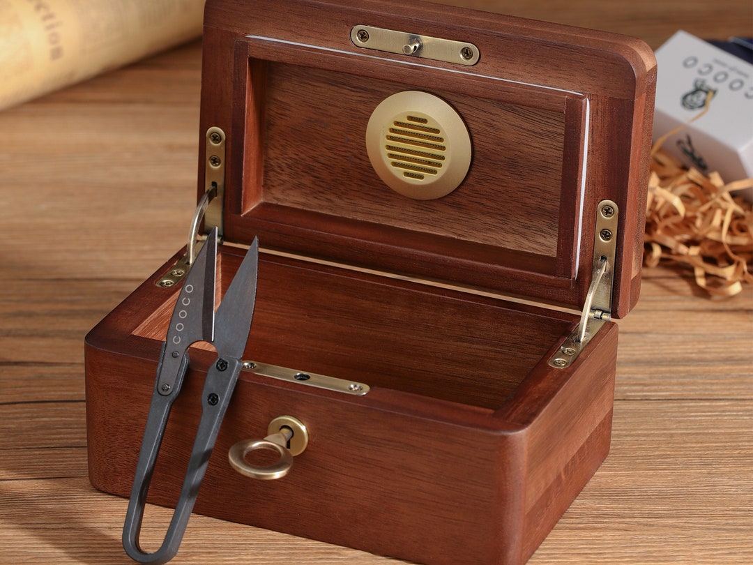 Custom Women's Mini Stash Box, Engraved Wooden Storage With Humidifier ...