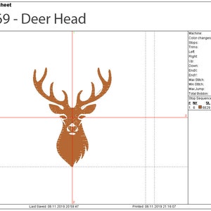 Deer Head Embroidery Design for Machine Embroidery - Bundle in Art Dst ...
