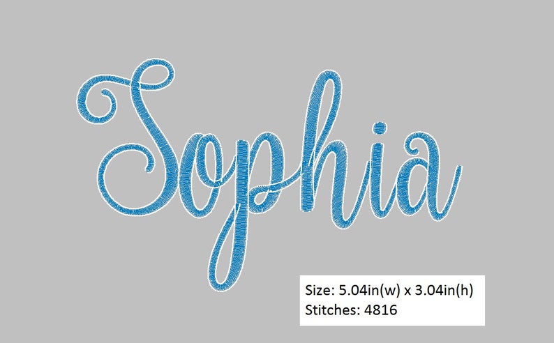 Sophia Embroidery Design - Personal Name Machine Embroidery for the ...