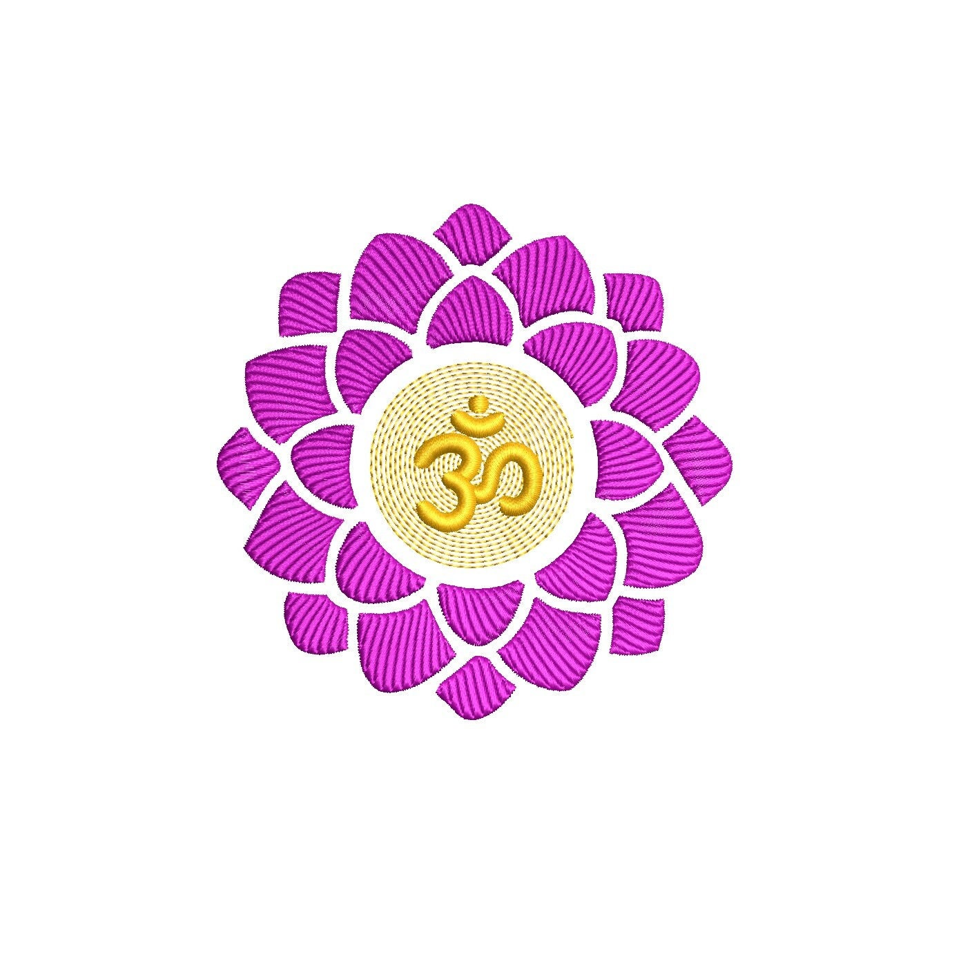 Om Flower Embroidery Design - Om in Chakra - Yoga Embroidery - Mantra ...