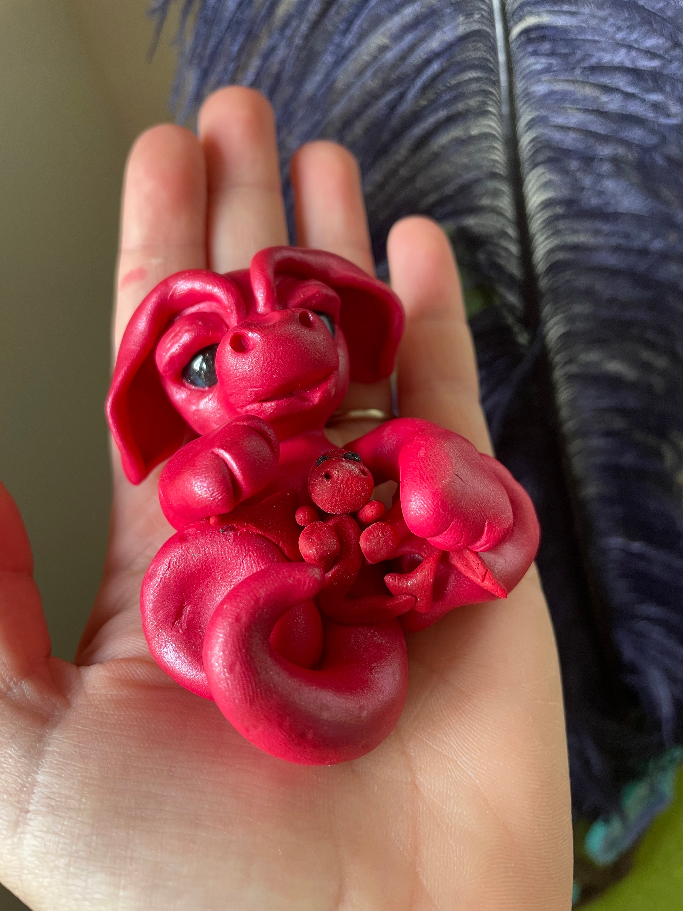 Collectable Clay Welsh Dragon Sculpture Figurine Ceri - Etsy