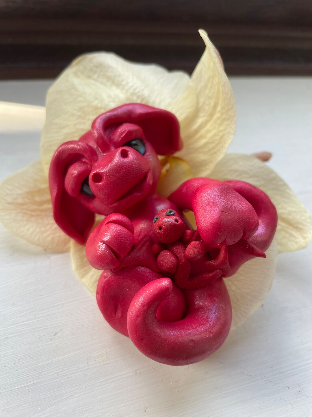 Collectable Clay Welsh Dragon Sculpture Figurine Ceri - Etsy