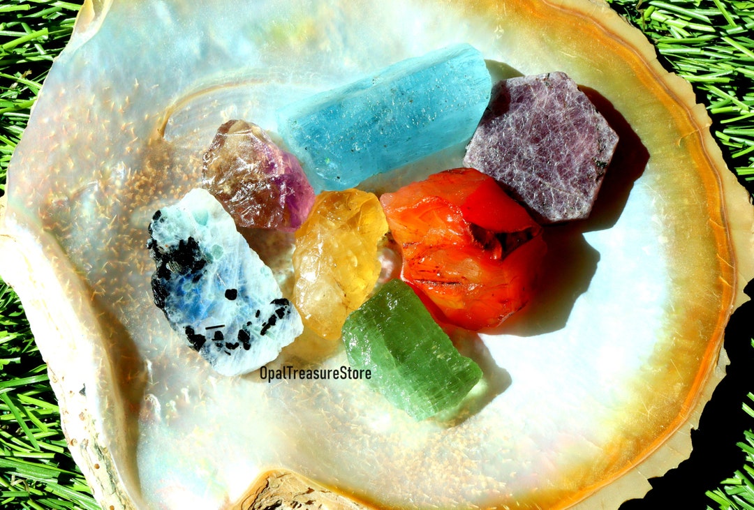 7 Chakra Stones Set 7 Natural Stones PLUS Directions healing - Etsy