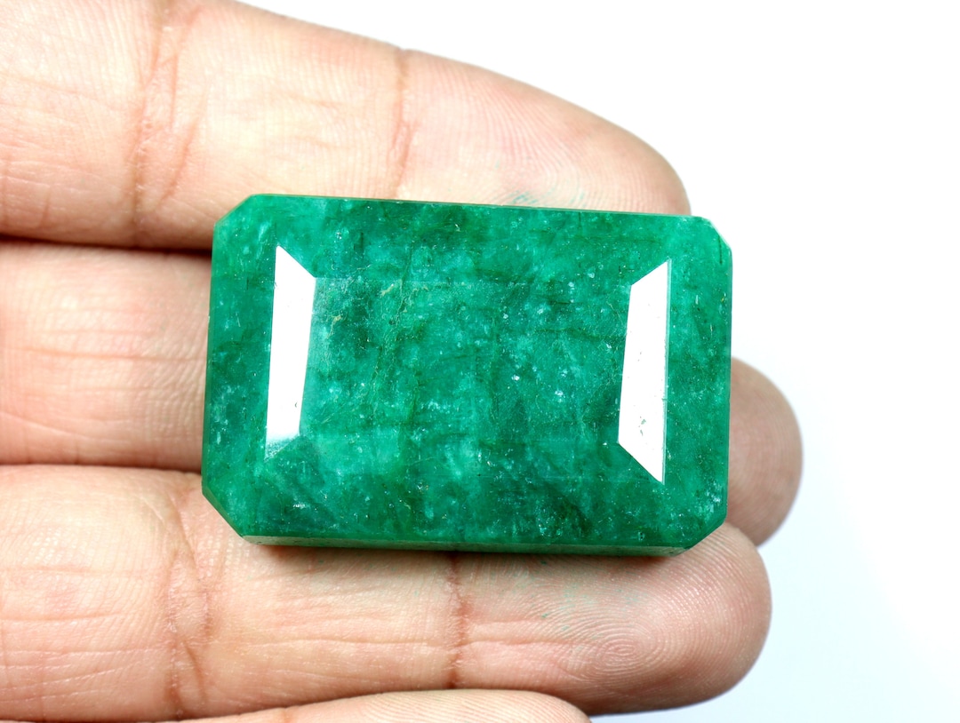 Emerald Faceted Gemstone Rectangle Shape Natural Beryl Emerald - Etsy
