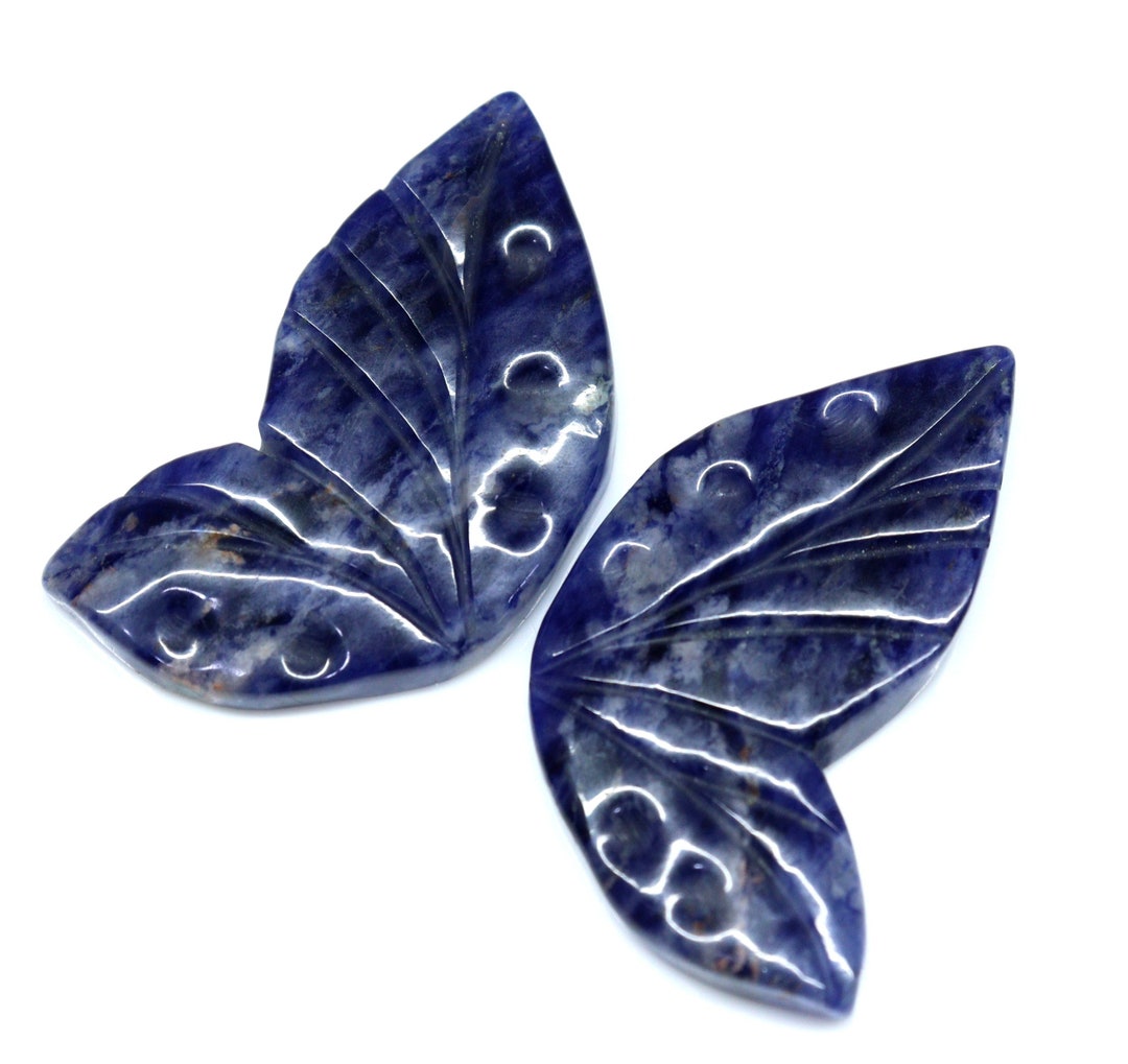 RARE Sodalite Angel Wings Natural Blue Sodalite Carved Stone Sodalite ...