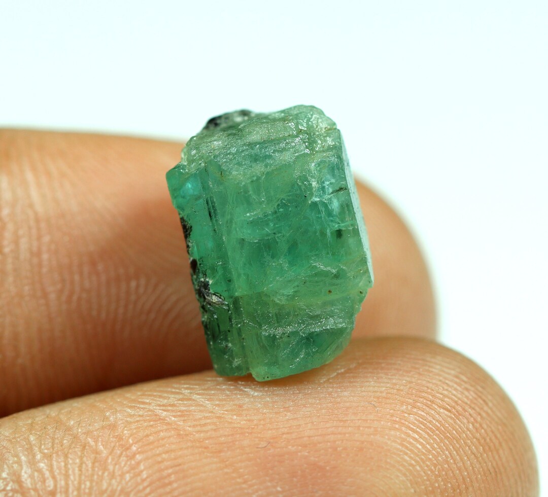 13x9 MM Emerald Raw Gemstone Ring Size Green Emerald Rough Loose ...