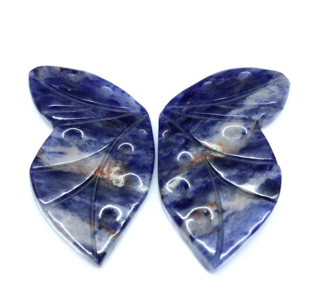 RARE Sodalite Angel Wings Natural Blue Sodalite Carved Stone Sodalite ...