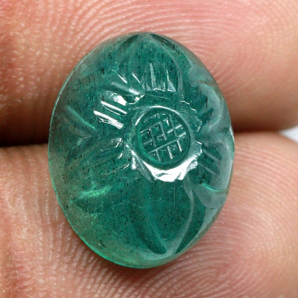 Carved Emerald Flower - Etsy