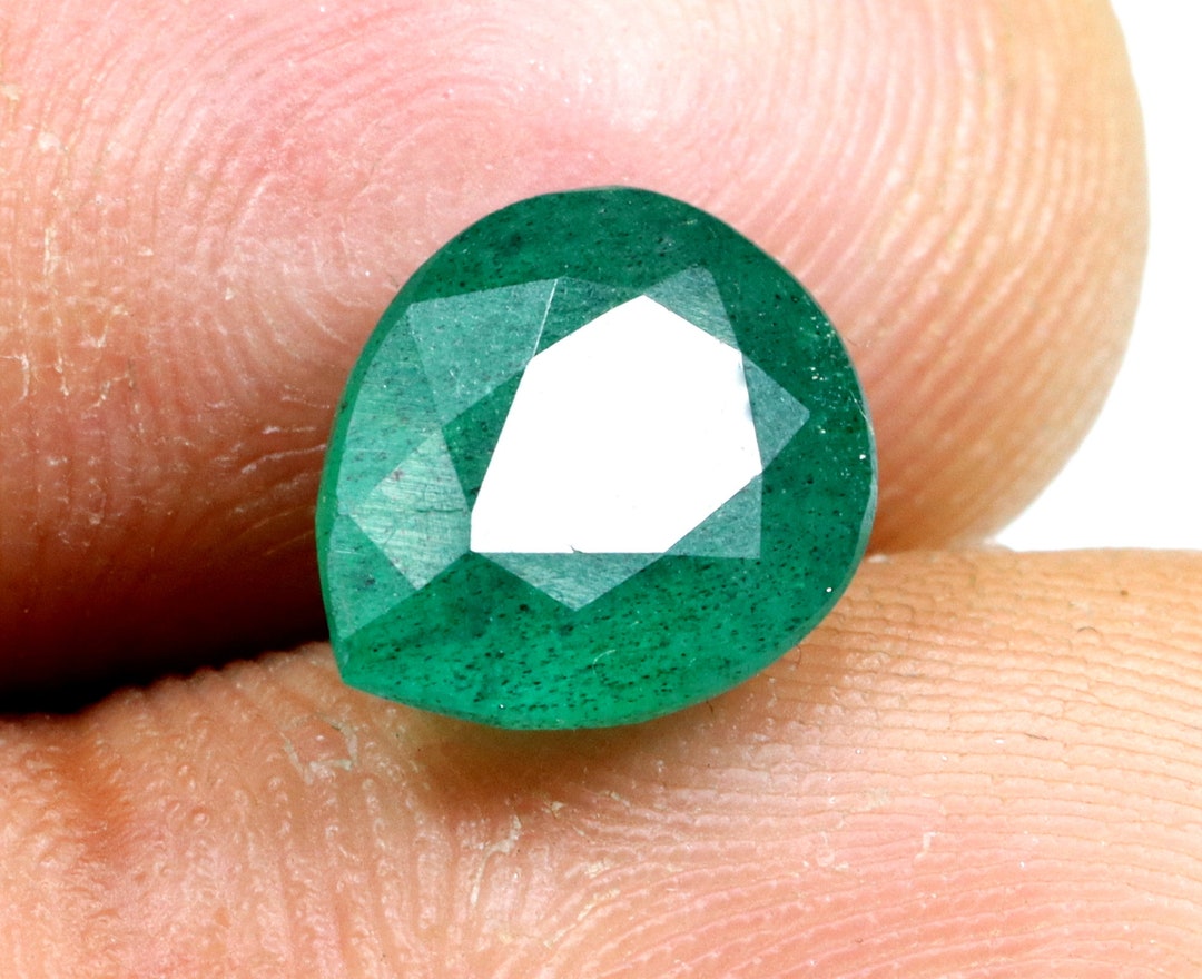 AAA Grade Green Beryl Emerald Faceted Gemstone Ring Size Emerald Pear ...
