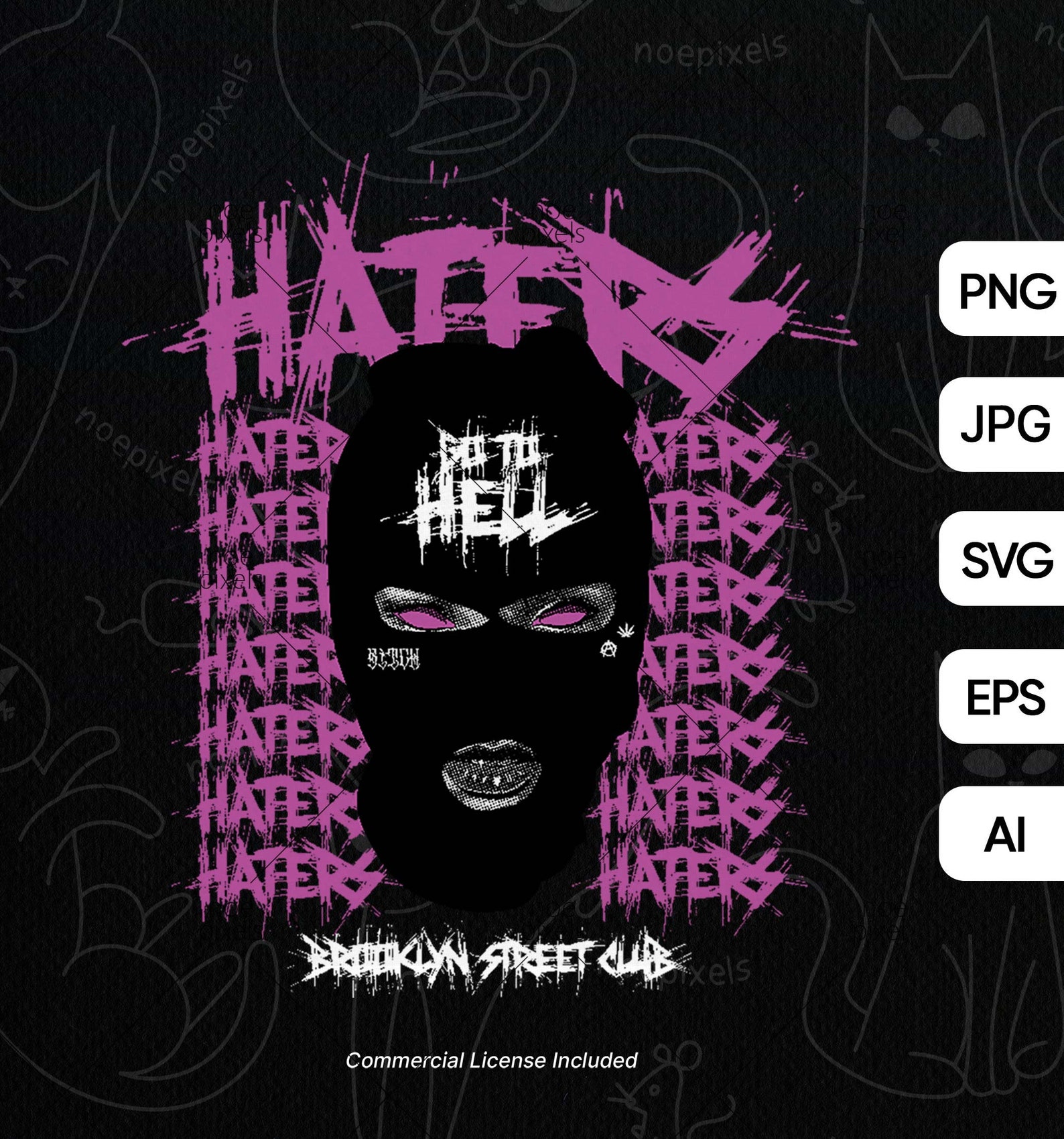Haters Urban Streetwear T-shirt Design, Urban Streetstyle Png, Pop ...