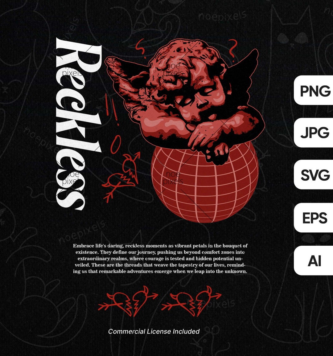 Reckless Urban Streetwear T-shirt Design, Urban Streetstyle Png, Street ...