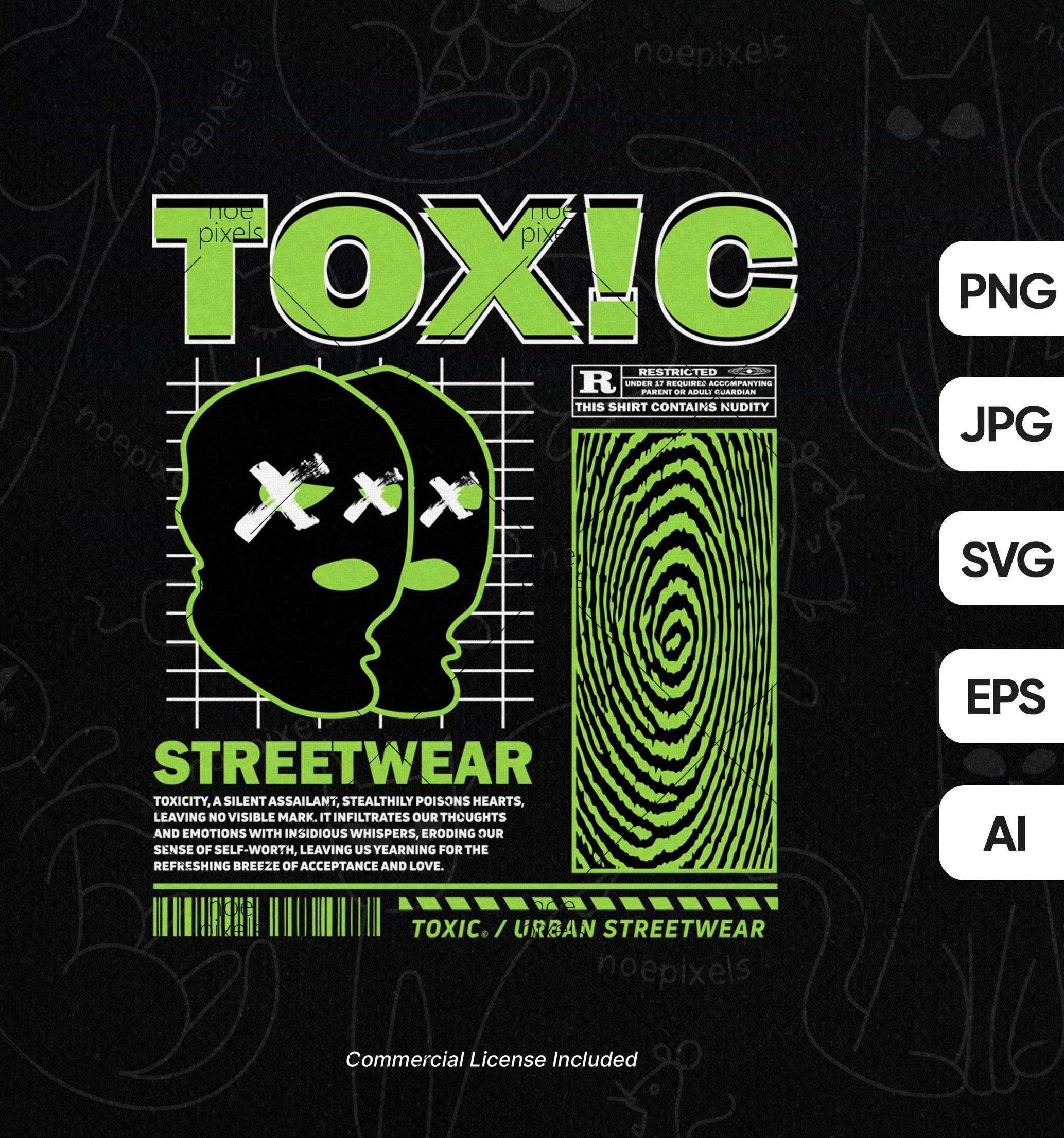 Toxic Urban Streetwear T-shirt Design, Urban Streetstyle Png ...