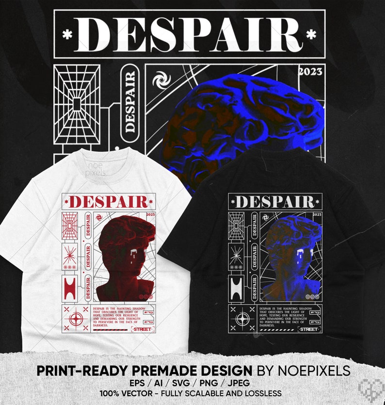 Despair Urban Streetwear T-shirt Design, Urban Streetstyle Png, Street ...