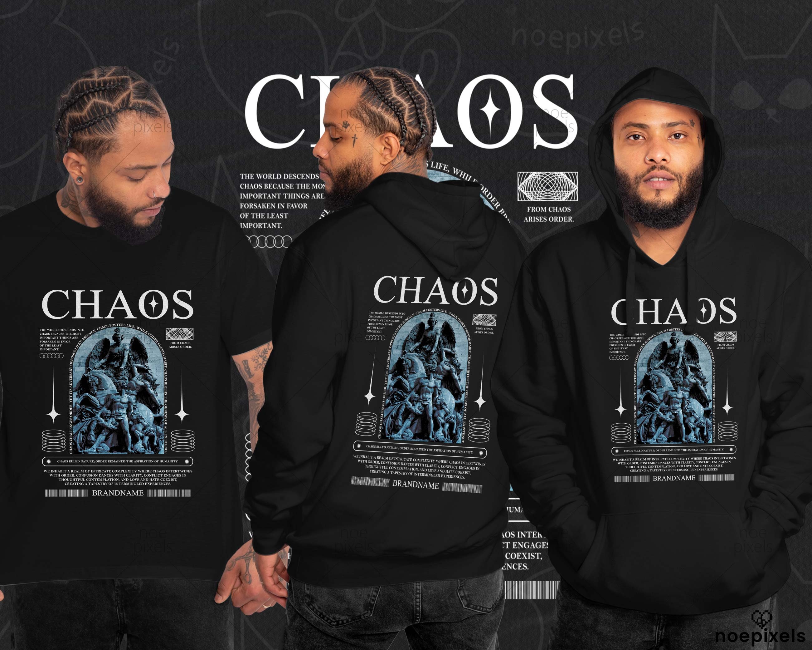Chaos Urban Streetwear T-shirt Design, Urban Streetstyle Png, Pop ...