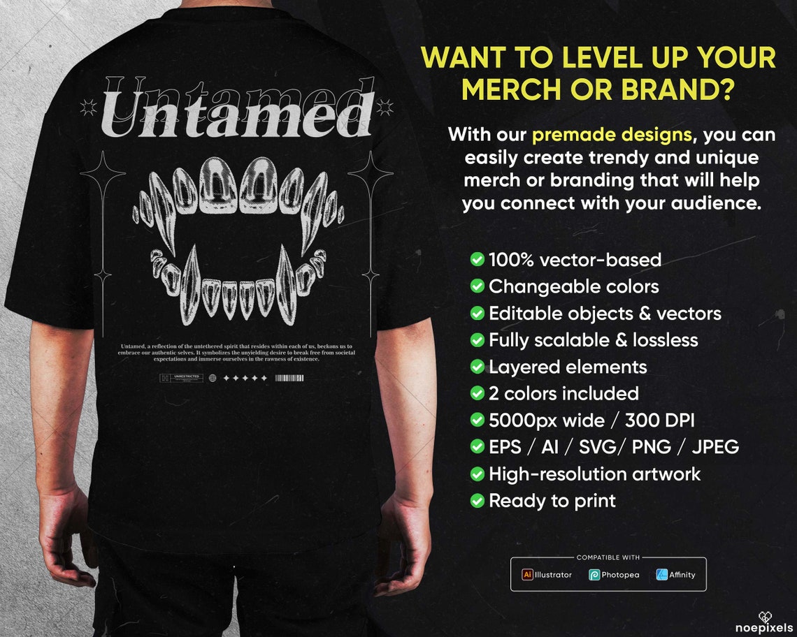 Untamed Urban Streetwear T-shirt Design Urban Streetstyle - Etsy