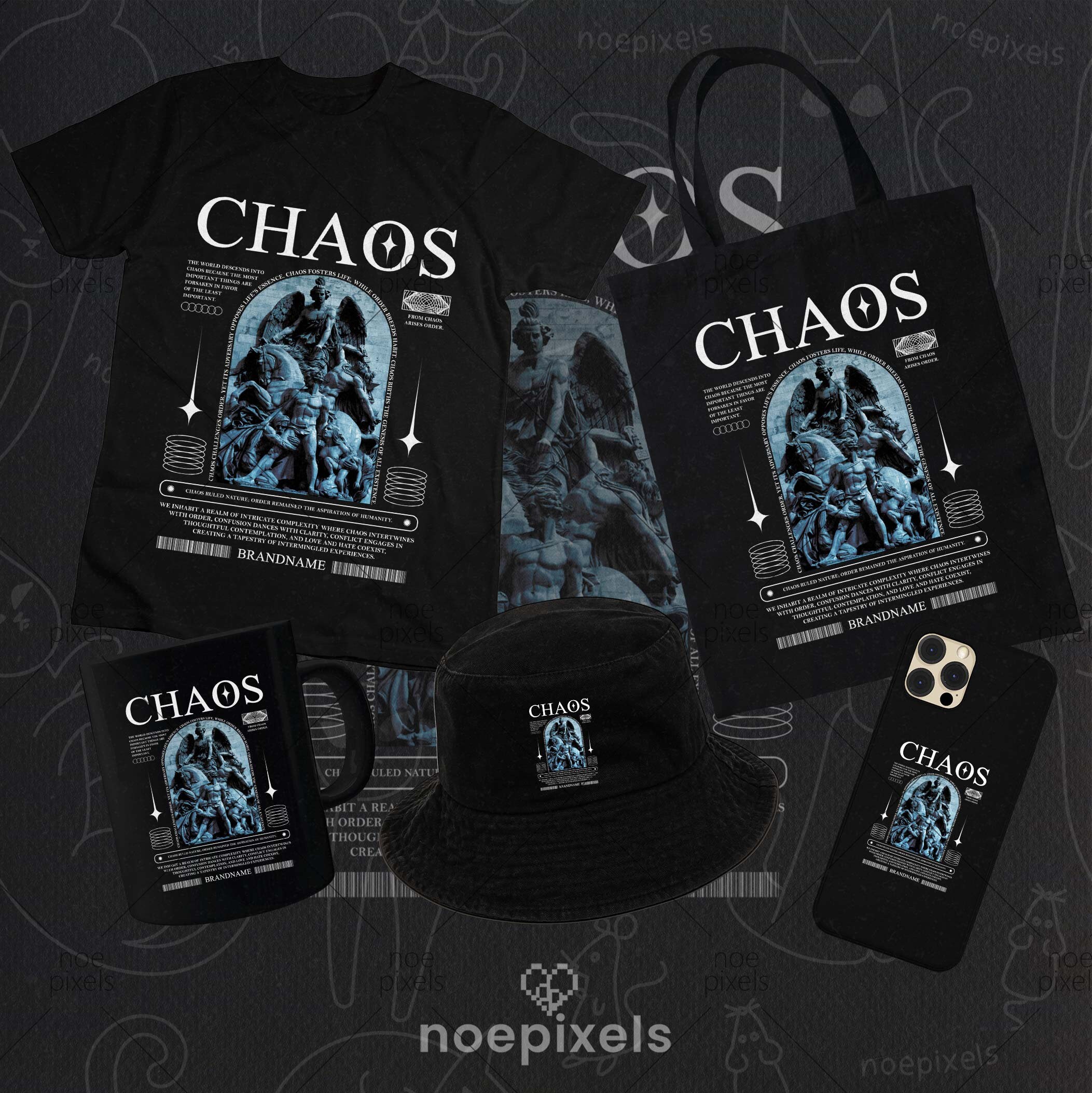 Chaos Urban Streetwear T-shirt Design, Urban Streetstyle Png, Pop ...