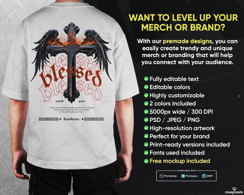 Blessed Urban Streetwear T-shirt Design Urban Streetstyle Png Pop ...