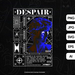 Despair Urban Streetwear T-shirt Design, Urban Streetstyle Png, Street ...