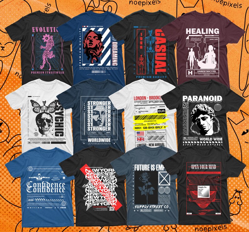 163 Urban Streetwear T Shirt Design Bundle Urban Streetstyle Etsy