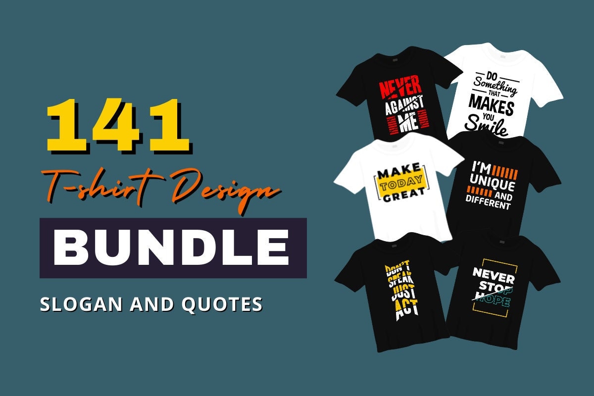 141 Motivational Quotes T-shirt Design Bundle, T-shirt Print Design ...