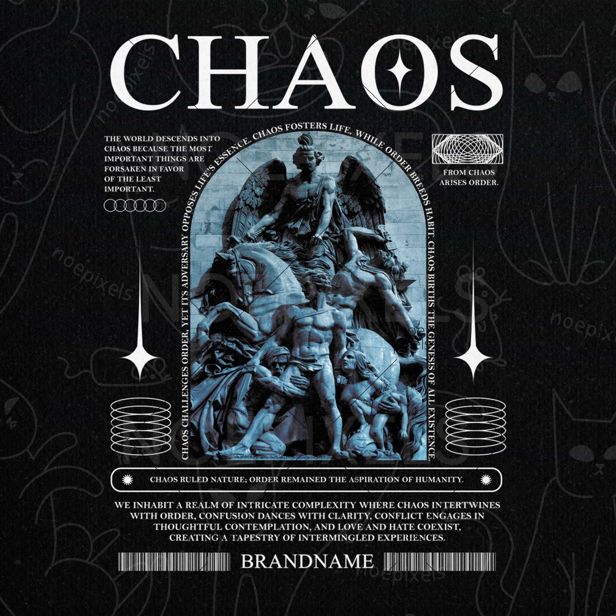 Chaos Urban Streetwear T-shirt Design, Urban Streetstyle Png, Pop ...