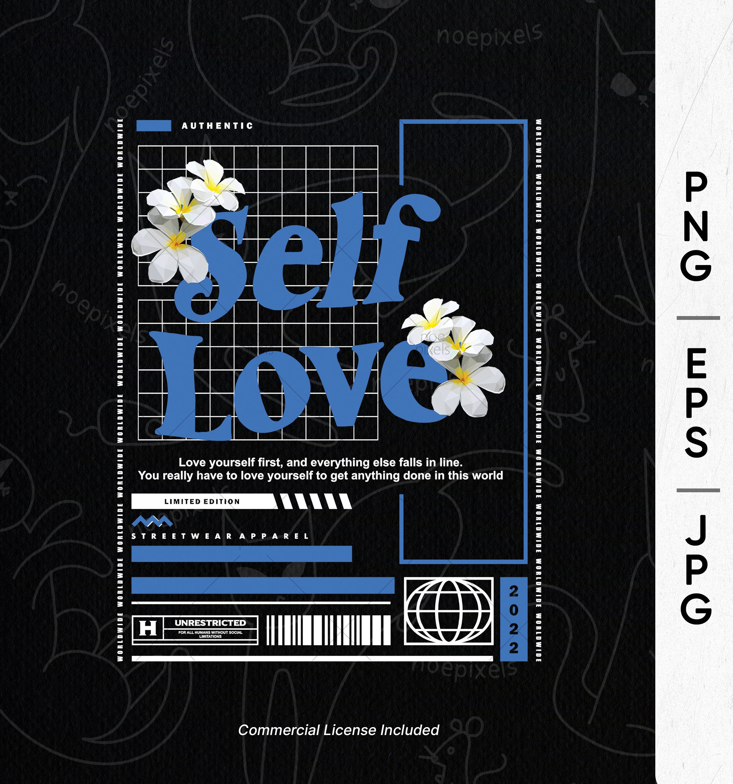 Self Love Urban Streetwear T-shirt Design, Self Love Png, Urban ...