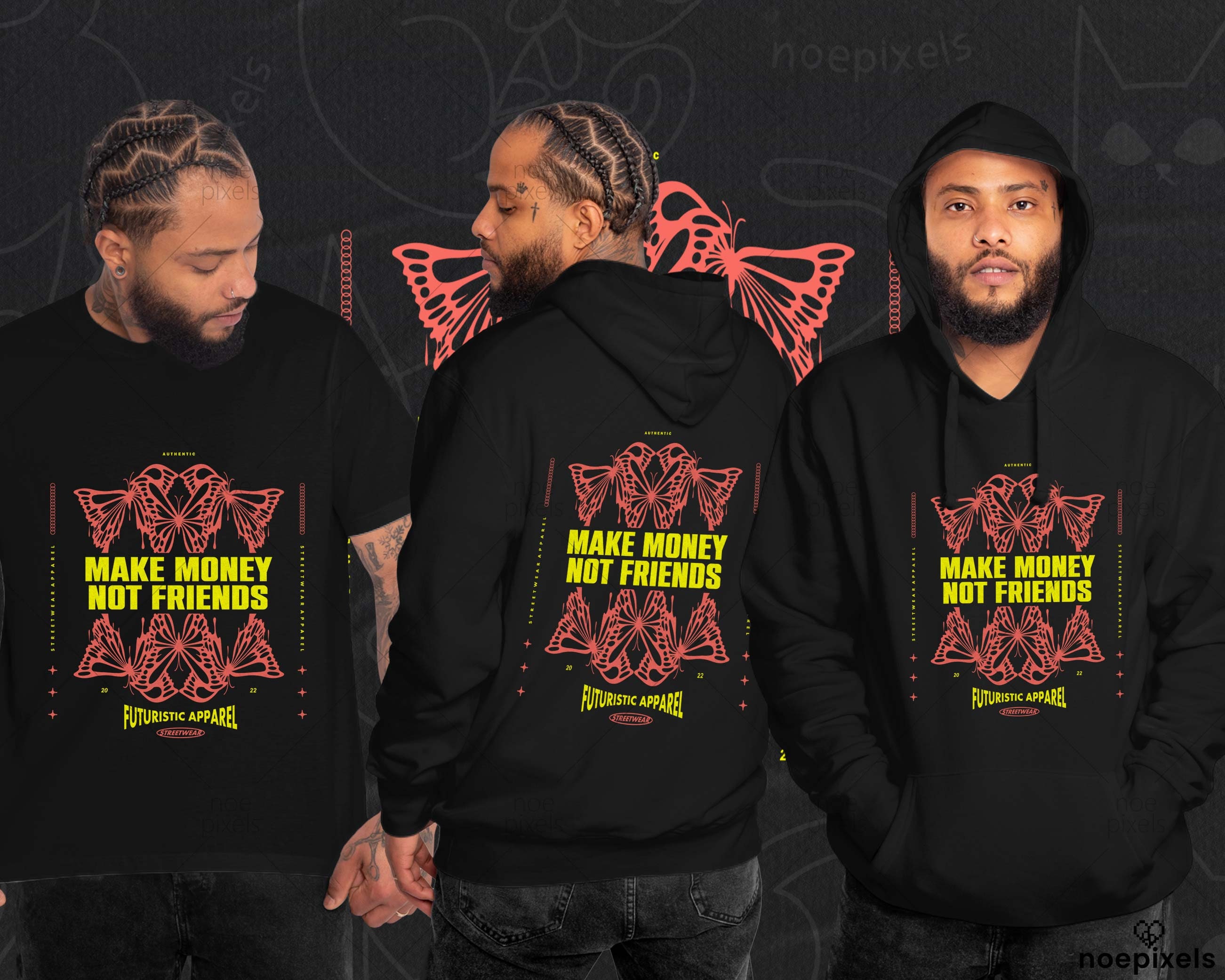 Make Money Not Friends Urban Streetwear T-shirt Design, Urban ...
