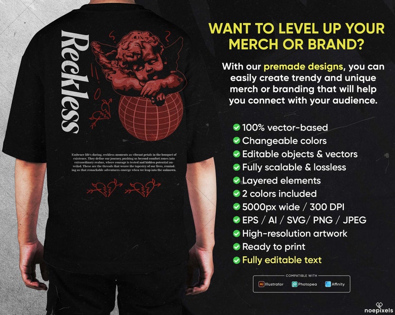 Reckless Urban Streetwear T-shirt Design, Urban Streetstyle Png, Street ...