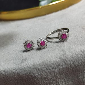 Untreated Natural Mogok Burmese Ruby With Zirconia Accent S925 Silver ...