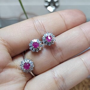 Untreated Natural Mogok Burmese Ruby With Zirconia Accent S925 Silver ...