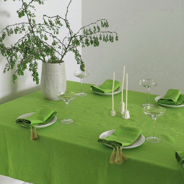 Chartreuse Round Tablecloth - Etsy