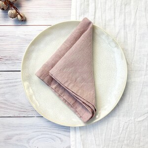 Light Dusty Pink Linen Napkins Set of 4 Mauve Wedding Cocktail Napkins ...