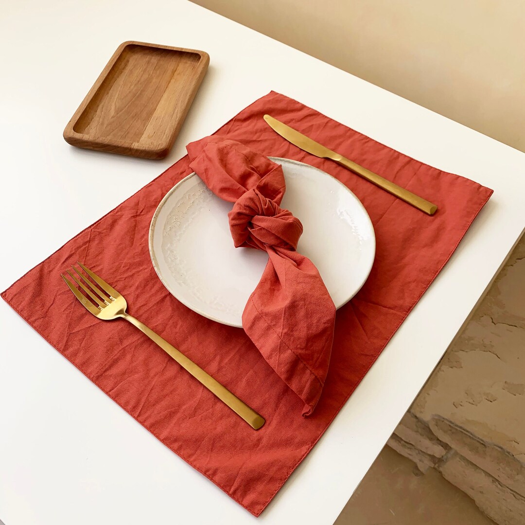 Cotton Placemats in 50 Colors Set of 2 Fabric Dinner Place Mats Two ...