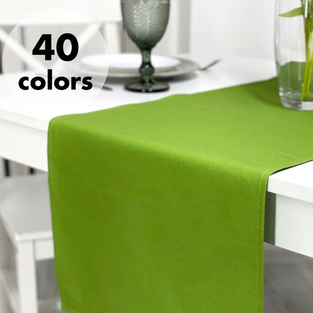 Waterproof Cotton Table Runner 40 Colors Heavy Wipe Clean Runner in ...
