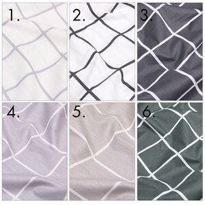 Large Grid Cotton Bedding Window Pane Check Duvet Cover, Fitted Sheet or Set of 2 Pillowcases in ...