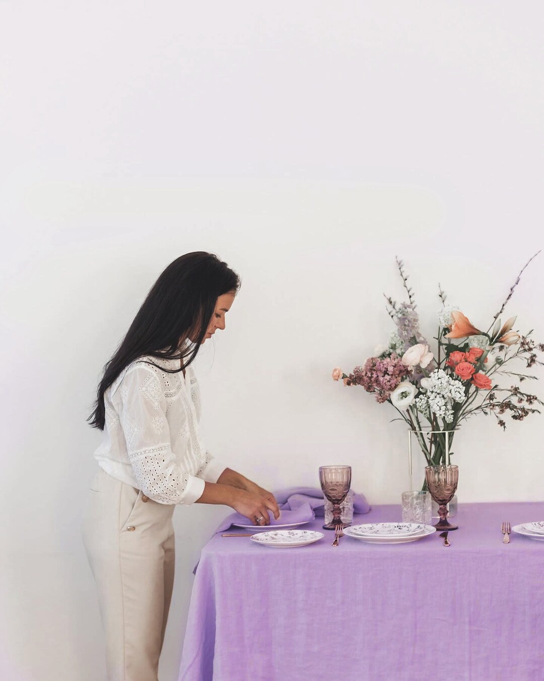 Light Purple Linen Tablecloth Various Size Lilac Lavender Wedding Large ...