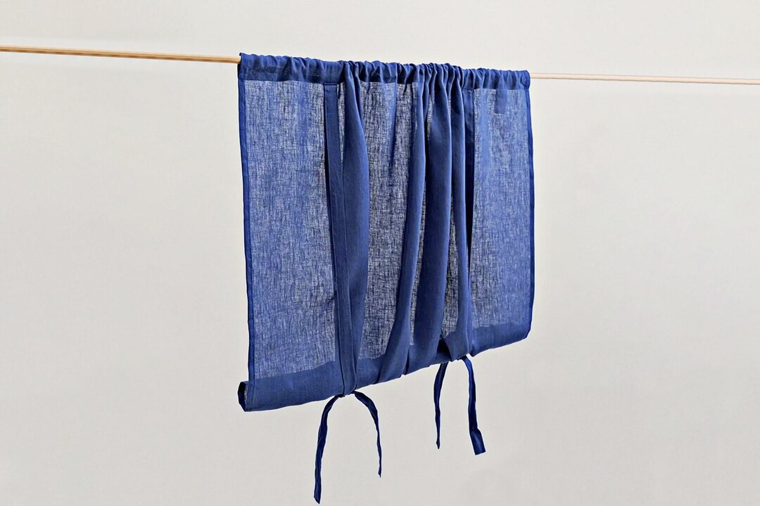Linen Roll up Blind Tie up Valance Cafe Curtains Roman - Etsy UK