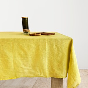 Yellow Linen Tablecloth Custom Size Large Rectangle Square Round Small ...