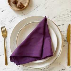 Violet Linen Napkins Set of 4 - Deep Purple Eggplant Plum Cloth Napkins ...