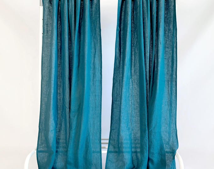 Modern Vintage Pink Large Floral Pattern Washed Linen Cotton Curtains ...